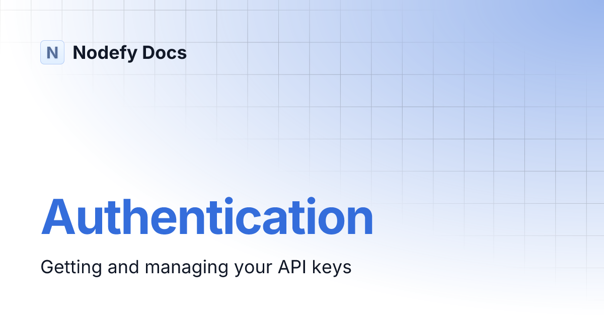 Authentication | Nodefy Docs
